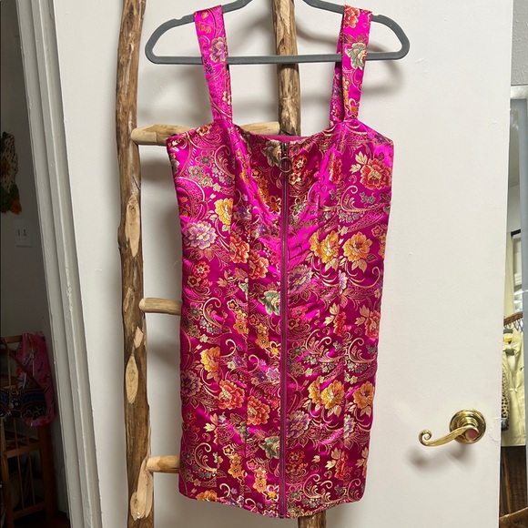 Forever 21 | Dresses | Vintage Brocade Asian Zip Front 9s Y2k Colorful ...